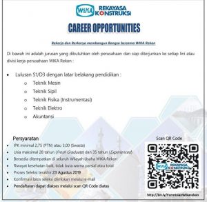 CAREER OPPORTUNITITES : WIKA REKAYASA KONSTRUKSI – Fakultas Ekonomi Dan ...